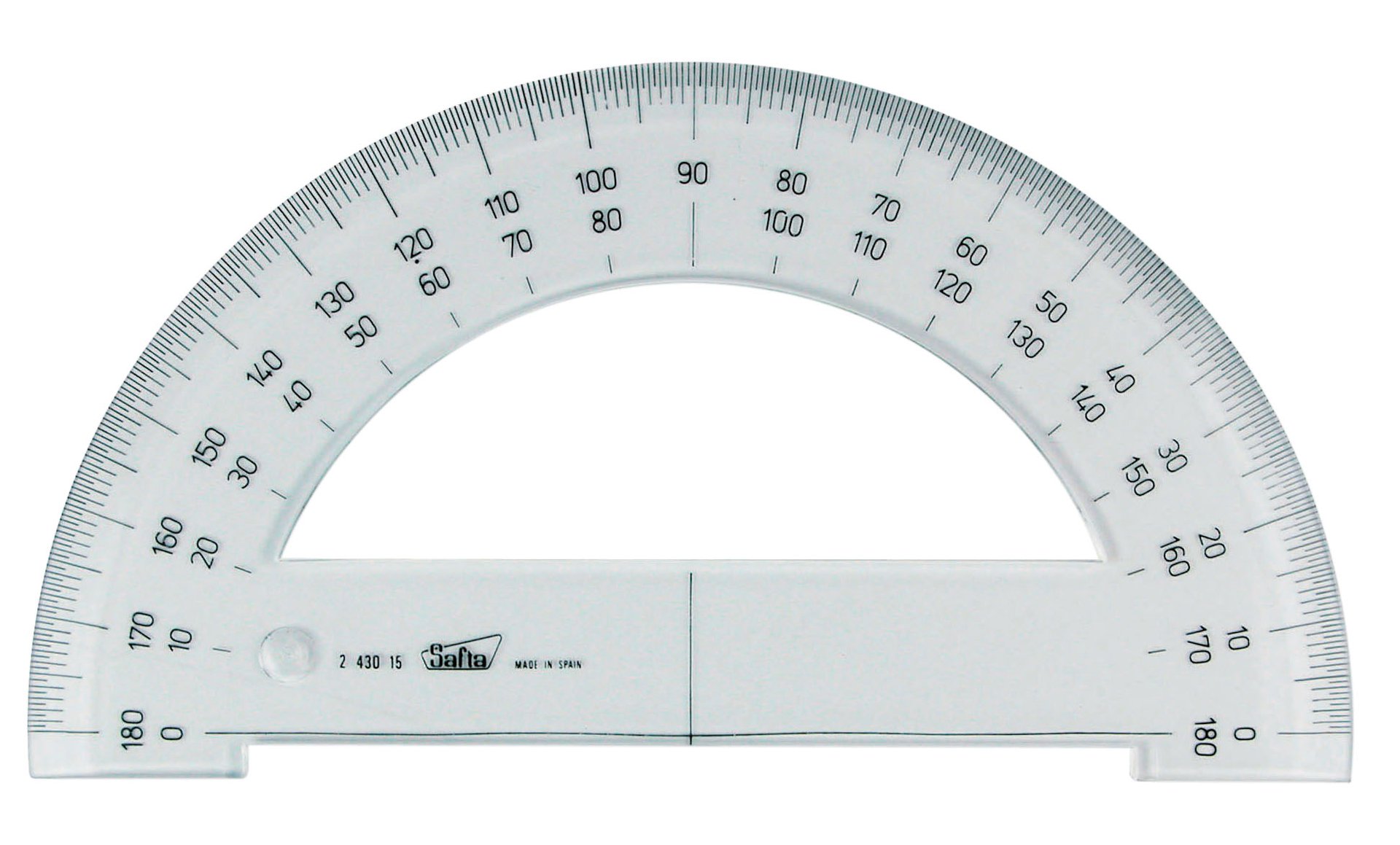 SEMICIRCULO PLASTICO ESCOLAR SAFTA 15CM